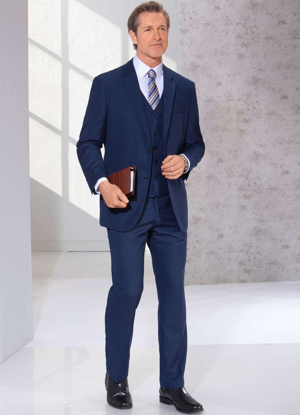 Heren - Pak met vest - BLAU